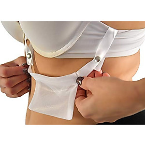 Home-X Hidden Undercover Wallet for Women-Bra Wallet, Stash Your Cash, Hidden Travel Pouch, Washable-Stash Credit Cards, Money, Keys-Adjustable Elastic Strap- 4" L x 2 7/8" W (White)