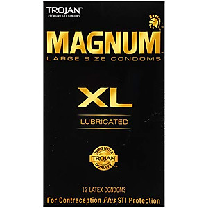 Trojan Magnum XL Large Size Lubricated Condoms - 12 Count