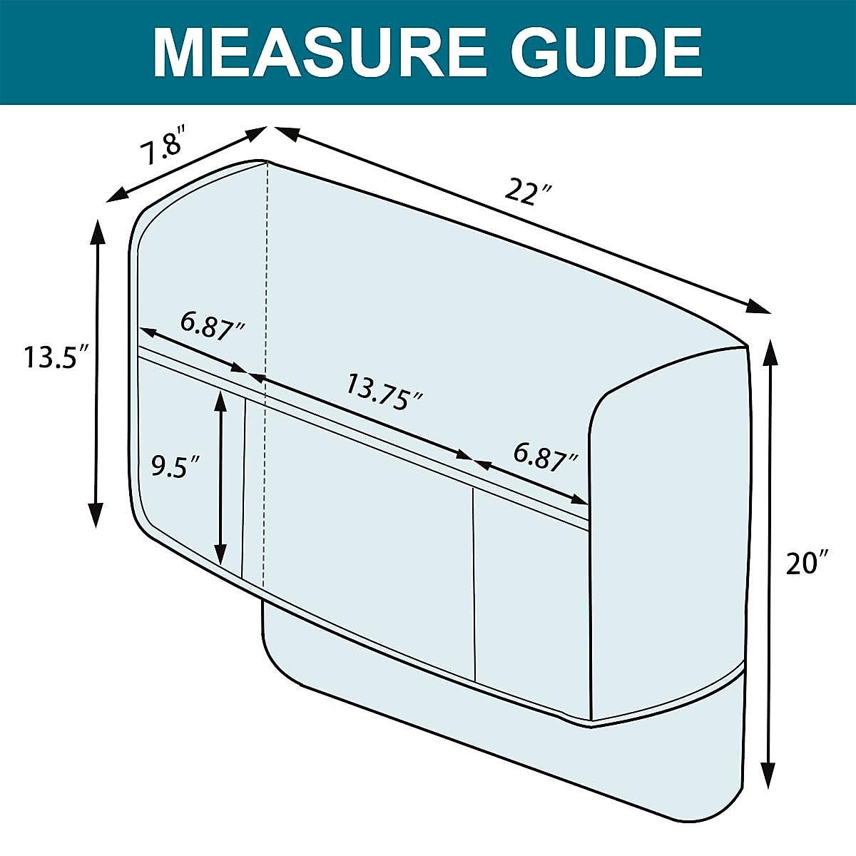 Turquoize 2 Pack Waterproof Armrest Covers for Chairs and Sofas Couch Arm Covers for Sofa Armrest Covers with Side Pocket Anti-Slip Furniture Protector Washable Armrest Slipcovers Set of 2, Gray