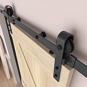 Dondelight Barn Door Hardware Kit 5FT, Heavy Duty Modular Sliding Door Track Hardware Set for Interior & Exterior Doors