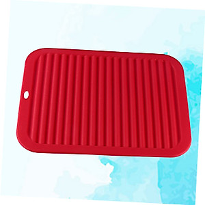 NOLITOY 3pcs Silicone Mat Dish Drying Mats Insulation Pad Silicone Mat Drain Tray Non-slip Pad Dining Table