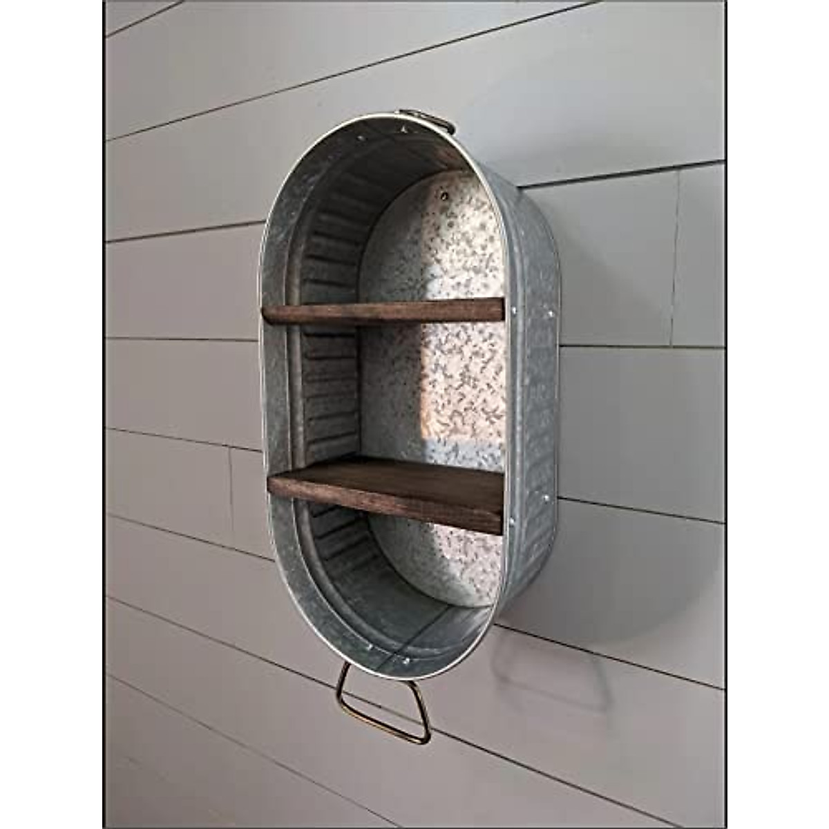 Bathroom Wall Decor, a Farmhouse Shelf, a Rustic Bathroom Shelf, a Laundry Room or mudroom Shelf, and a Galvanized wash tub with Shelves