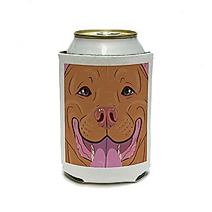 Pit Bull Face Red Nose Pitbull - Close up Pet Dog Can Cooler - Drink Insulator - Beverage Insulated Holder
