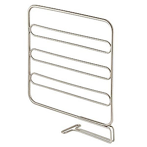 mDesign Versatile Metal Wire Closet Shelf Divider and Separator for Storage and Organization in Bedroom, Bathroom, Kitchen and Office Shelves - Easy Install - 4 Pack - Satin