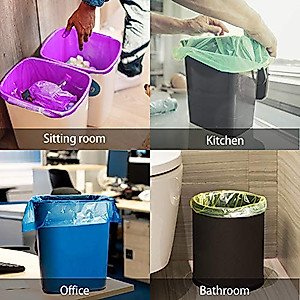 4 Gallon 330pcs Strong Trash Bags Colorful Clear Garbage Bags, Bathroom Trash Can Bin Liners, Small Plastic Bags for home office kitchen, fit 12-15 Liter, 3,3.5,4.5 Gal,Multicolor