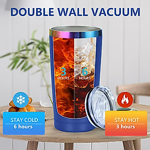 Icesip 8pack 20oz Tumbler with Lid And Straw,Stainless Steel Vacuum Insulated Mug,Double Wall Durable Powder Coated Coffee Cup for Cold & Hot Drinks,Insulation Travel Tumblers Cups