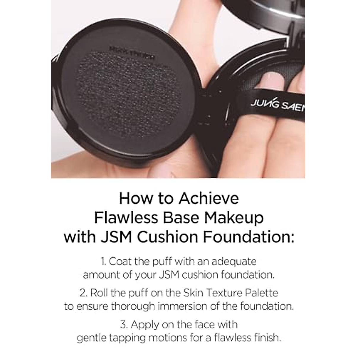 JUNG SAEM MOOL Cushion Puff Natural Cover Puff for Smooth Fitting with The Round Shape 2.1 Inch