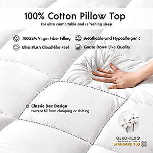 Phantoscope 4 Inch Dual Layer Memory Foam Mattress Topper, King Size, 2 Inch Cooling Gel Memory Foam + 2 Inch Cotton Pillow Top Cover, Relieve Hip and Back Pain for Stomach and Side Sleepers White