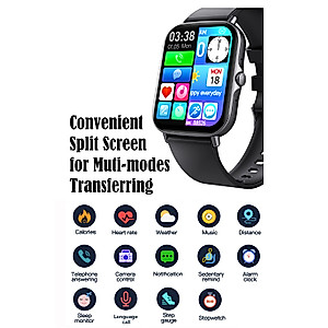 Smart Watches for Men Women HD Full Touchscreen Making Calls Smartwatch with Split-Screen Mode Waterproof Fitness Tracker Heart Rate,Sleep,Blood Pressure,Blood Oxygen Monitor for Activity Tracker