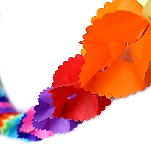 Rainbow Paper Garland - 12 Ft Long by New Paradise
