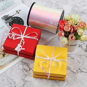 500 Yards Iridescent White Ribbon Metallic Balloon Curling Ribbon for for Party Festival Art Craft Decor,Florists, Weddings, Crafts and Gift wrap (Iridescent White)