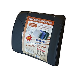 ALLBrand Car Truck Office, Chair Faux Leather Lumbar Support Pillow Memory Form Back Cushion (Gray)