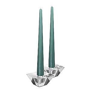 Hyoola Tall Taper Candles - 12 Inch Sage Green Unscented Dripless Taper Candles - 10 Hour Burn Time - 12 Pack