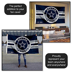 WinCraft Dallas Cowboys Patch Button Circle Logo Flag Large 3x5 Banner