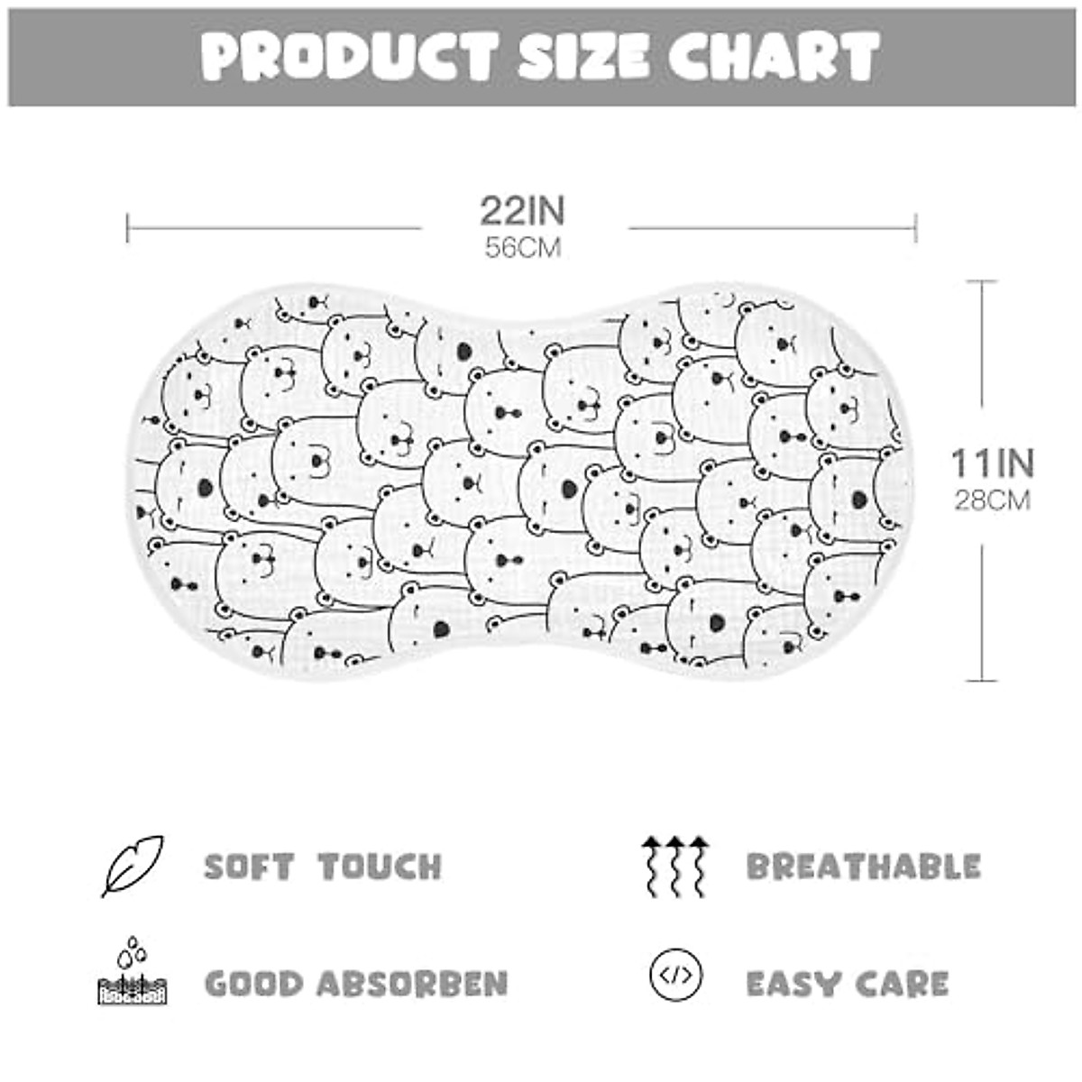 vvfelixl Muslin Burp Cloths Polar Bear Baby Washcloths for Baby Girl Boys 2 Pack White