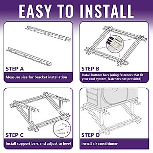 Mxclimate Roof Mounting Air Conditioner Bracket,Rooftop Support Bracket for Out Ductless Mini Split Condenser Heat Pumps & HVAC Systems,Universal,24000 Btu AC Units,Heavy Duty Support up to 330 Lbs