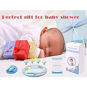 Baby Nail Trimmer Electric Nail File Baby Nail Clippers, Safe Nail Filer Grinder Kit for Newborn Infant Toddler Kids or Adults Toes Fingernails Care Trim Polish, with Led Light and 10 Grinding Heads