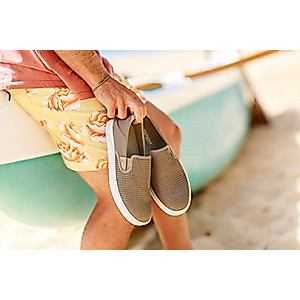 OLUKAI Lae'ahi Men's Slip On Sneakers, Lightweight Barefoot Feel & Breathable Mesh, Water Resistant Heel & Wet Grip Rubber Soles, Removable Gel Insert, Clay/Clay, 10.5