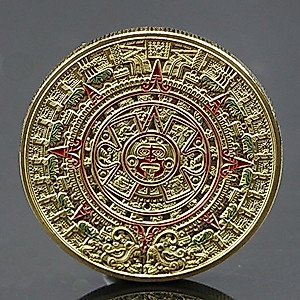 Chunlin Mayan Aztec Prophecy Calendar Commemorative Coin Collection Gift (Mayan Prophecy Gold)