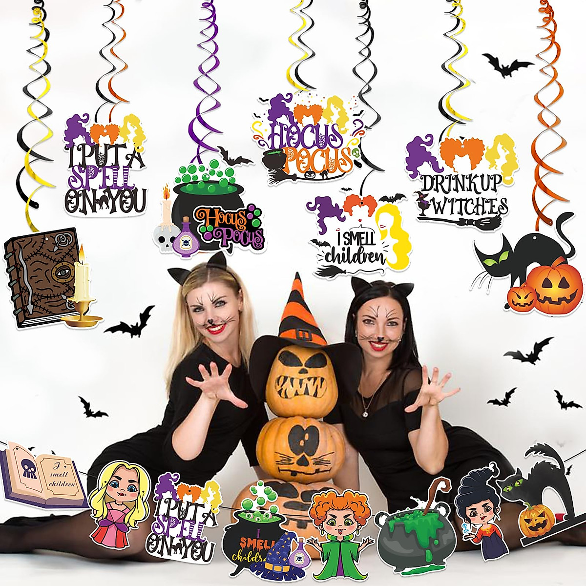 Hocus Pocus Party Decorations for Halloween It's Just A Bunch of Hocus Pocus Banner Hocus Pocus Hanging Decorations and Hocus Pocus Garland Banner Hocus Pocus Trunk or Treat Car Decorations Hocus