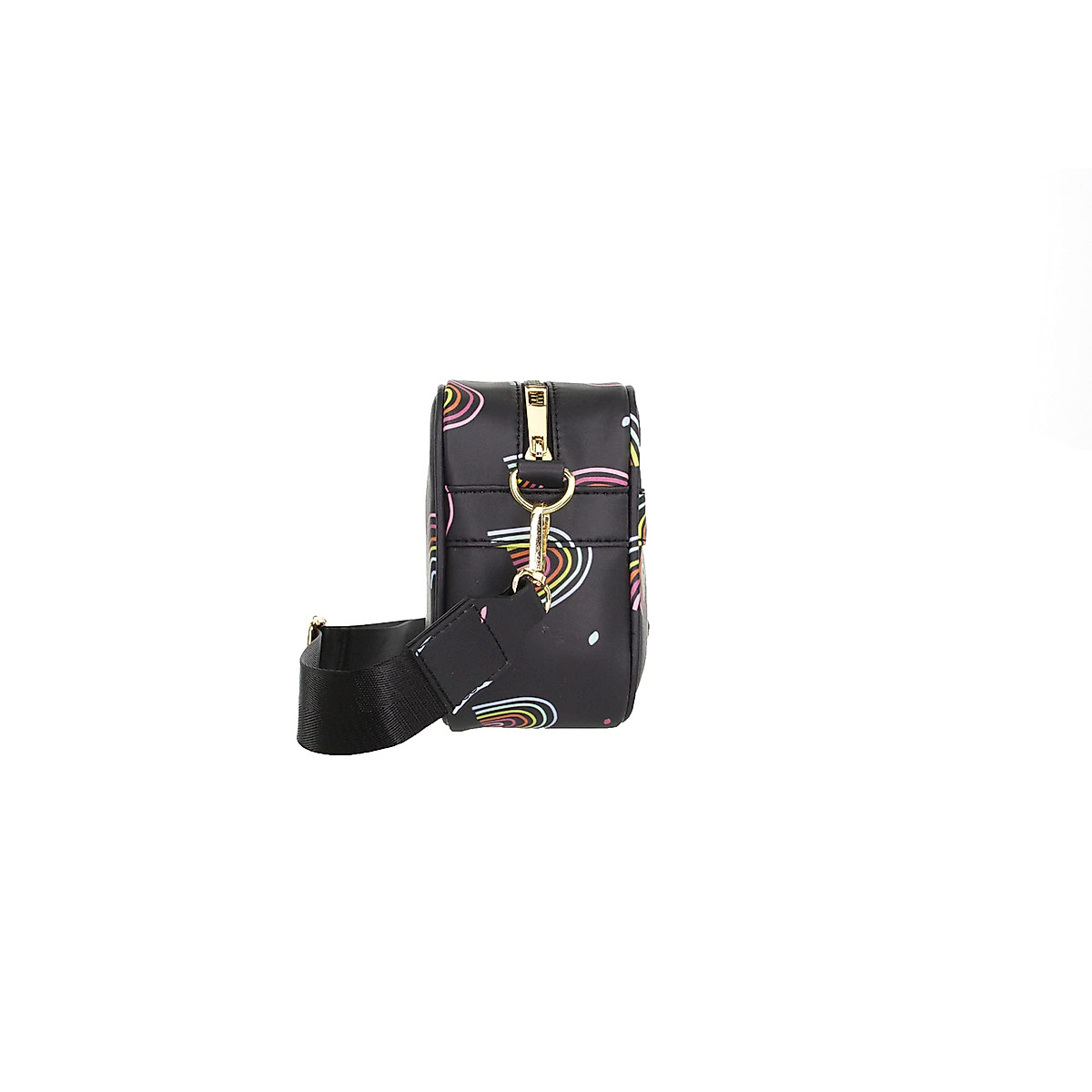 Olivia Miller Women's Rainbow Print Faux Leather Square Crossbody Handbag Purse