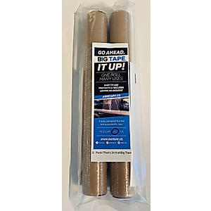 Big Tape Window Plastic Barrier Film – 2 Pack of 12 Feet XL Roll of Plastic for Windows – 17.5 Inch Wide Car Tape for Broken Windows – Waterproof, No Sticky Residue – Easy DIY Installation.