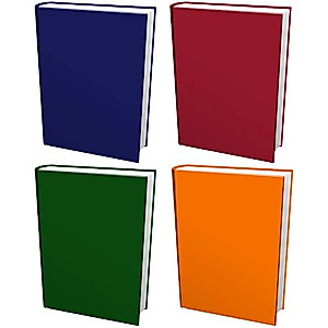 Easy Apply, Reusable Book Covers 4 Pk. Best Jumbo 9x11 Textbook Jackets for Back to School. Stretchable to Fit Most Large Hardcover Books. Perfect Fun, Washable Designs for Girls, Boys, Kids and Teens