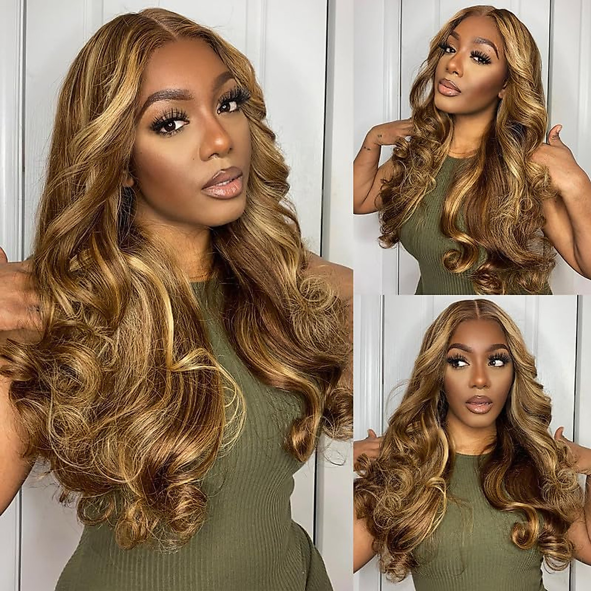 30 Inch Lace Front Wig Human Hair Pre Plucked 13X6 Honey Blonde Ombre Lace Front Wig Human Hair Body Wave Lace Front Wigs Human Hair Brazilain Virgin Glueless Wigs Human Hair Pre Plucked Pre Cut