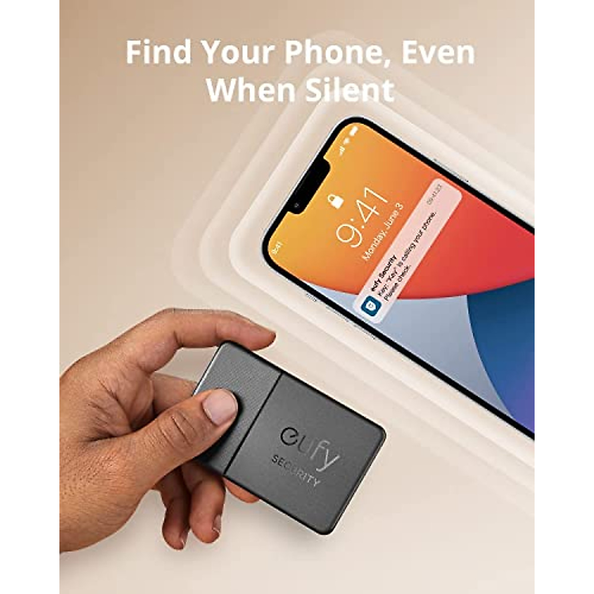 eufy Security by Anker SmartTrack Card (Black, 1-Pack), Works with Apple Find My (iOS Only), Wallet Tracker, Phone Finder, Water Resistant, Up to 3-Year Battery Life(Android Not Supported)