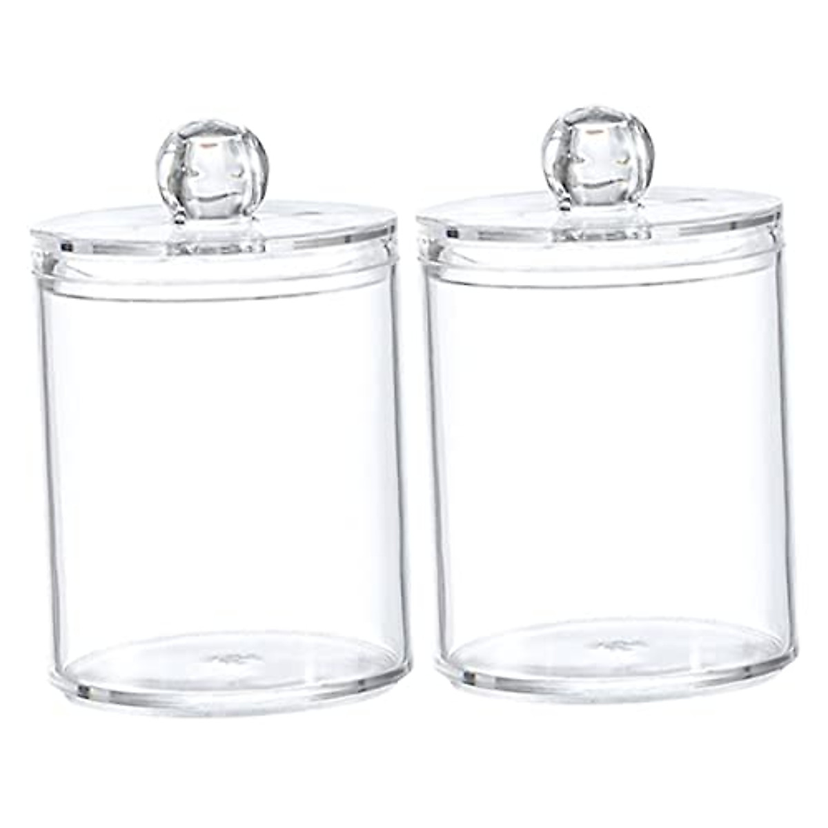 Holibanna 2pcs Box Cotton Ball Storage Box Cotton Round Holder Makeup Organizer Box Jewelery Organzer Bathroom Organizers Jar Sundries Storage Box Desktop Organizer Storage Case Ps Set