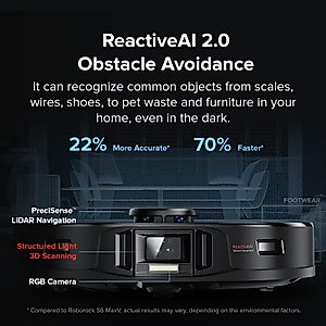 roborock S7 MaxV Ultra Robot Vacuum and Mop, Auto Mop Washing with Empty Wash Fill Dock, Self-Emptying, Self-Refilling, ReactiveAI 2.0 Obstacle Avoidance, 5100Pa Suction, Works with Alexa (Renewed)
