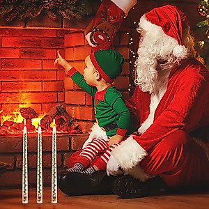 Jutom 3 Pcs Christmas Advent Candle Countdown Christmas Calendar Candle Christmas Gifts Advent Calendar, 12 Inch