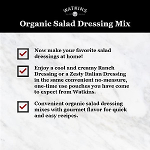 Watkins Organic Ranch Salad Dressing Mix, 0.85 oz. Packets, 12-Pack