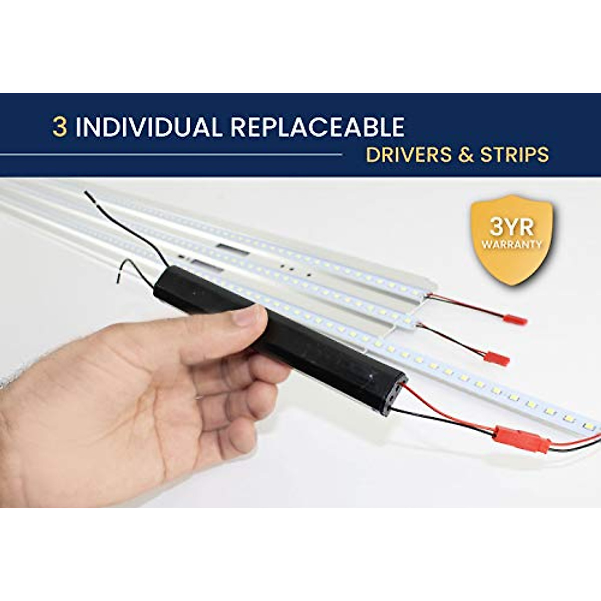 Orilis (4-Pack) 36W Commercial Indoor/Outdoor Integrated 2 Ft Vapor Tight Waterproof Anti-Fogging LED Fixture - 4500K - 3,600 Lumens