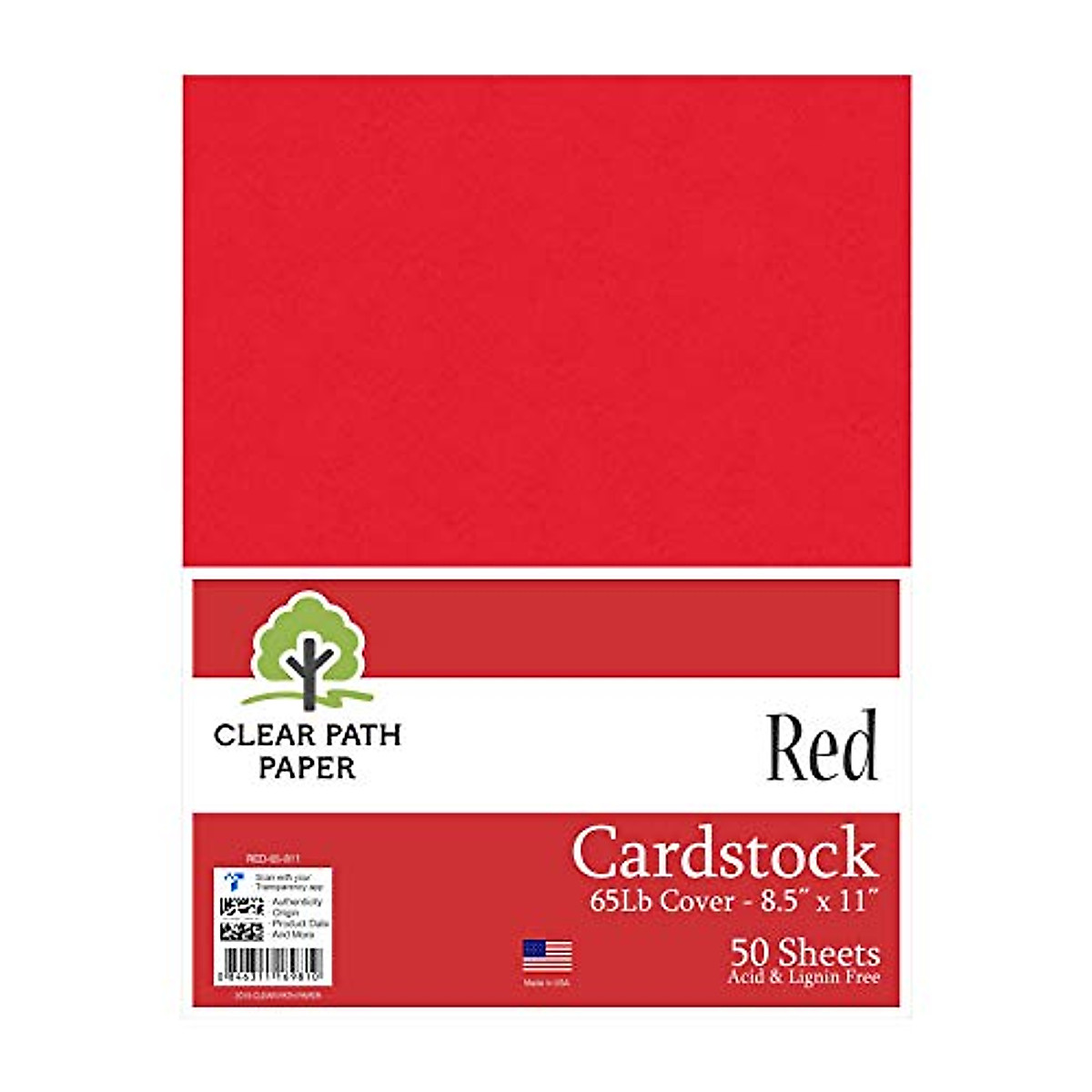 Bundle - 2 Cardstock Items - Red - 8.5 x 11 inch - 65Lb Cover; Orange - 8.5 x 11 inch - 65Lb Cover - 100 Sheets Total - Clear Path Paper