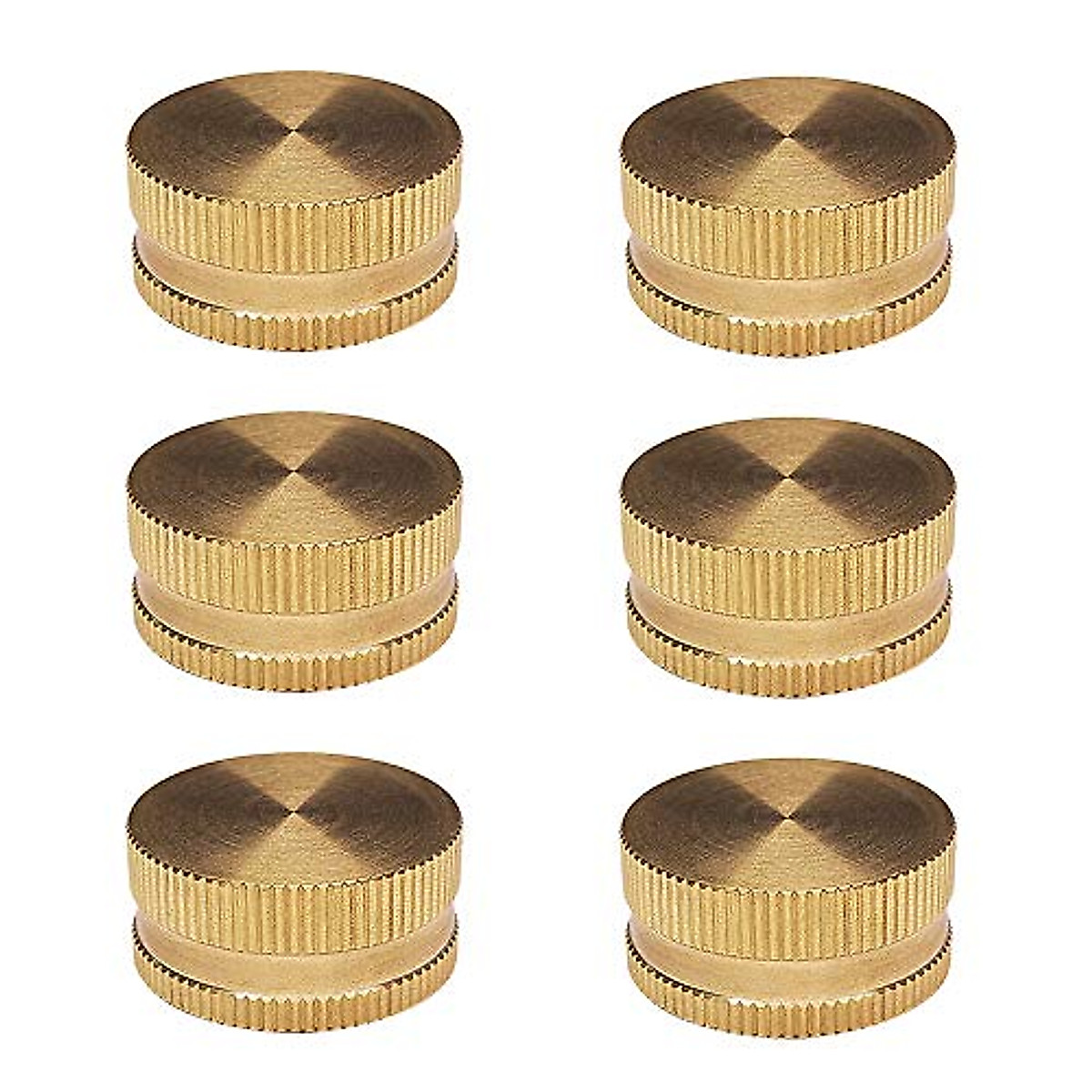 HQMPC Garden Hose Cap with Washer Brass Hose End Garden Hose Connector Brass Cap 3/4" NH 6Pcs Garden Hose Female Fitting Cap