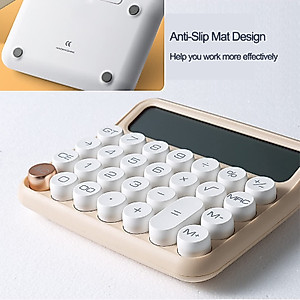 Calculators, Benkaim Desk Calculator,Basic Standard Calculator,12 Digit Large LCD Display Big Button Calculator for School, Home & Business Use(Beige)