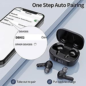 MOZOTER Bluetooth 5.3 Wireless Earbuds,Deep Bass Loud Sound Clear Call Noise Cancelling with 4 Microphones in-Ear Headphones with Wireless Charging Case Compatible for iPhone Android,Workout