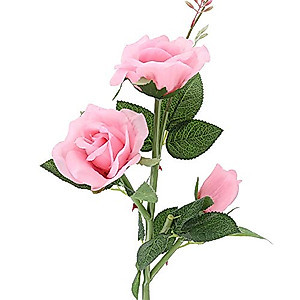 mumisuto Solar Flower Lights, Rose Flower Outside Solar Landscape Yard Lamp Garden Lawn Pink Rose Shape 3 LEDs Light Solar Powered Garden Decoration Outdoor Patio Yard