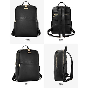 BOSTANTEN Genuine Leather 15.6 inch Laptop Backpack Purse for Women College Casual Backpack Travel Bag Daypack