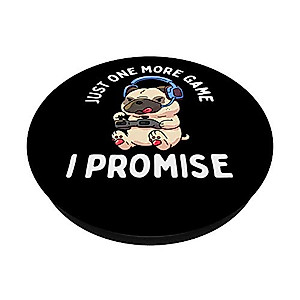 Gaming Pug Gamer Dog Lover Video Game Boys Girls Gift PopSockets PopGrip: Swappable Grip for Phones & Tablets
