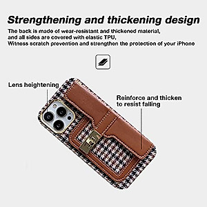 Wallet Crossbody Bag for iPhone 13 Case with Tether Strap Credit Card Holder 6.1 Inch, PU Leather Protective Handbag Zipper Wallet Holder Girl (Wine)