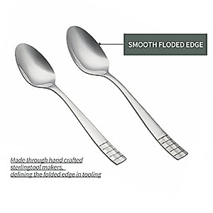 KOOMADE CHECKERS Silverware Set for 8, 40-Piece Stainless Steel Silverware with Forks/Knives/Spoons/Teaspoons, Dishwasher Safe Flatware for Home Use