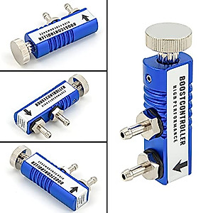 BELOMI Turbo Engine Controller Kit, Universal 1-30 PSI Manual Turbo Boost Controller, Aluminum Adjustable Boost Bleed Valve, Vehicle Interior Modification Accessories for Most Car (Blue)