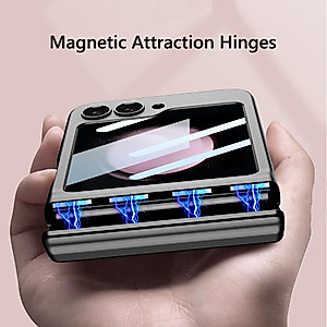 TOPSEM Case for Samsung Galaxy Z Flip 5 Built in External Screen Protector and Hinge Protection,Heavy Duty Shockproof Anti-Scratch Full Body Protective Phone Cover for Galaxy Z Flip 5 5G(Black)