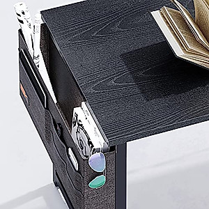 ODK Study Computer Desk 40 inch Home Office Writing Small Desk, Modern Simple Style PC Table with Storage Bag and Headphone Hook, Espresso Gray