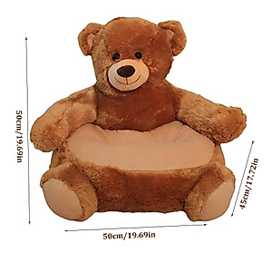 Veesper Kids Armchair, 19.7x19.7x17.7 inch Stuffed Plush Kids Sofa Cute Bear Toddler Sofa Elastic Toddler Armchair for Bedroom Furniture Home Decor Style 2