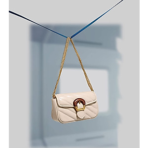 YXBQueen Women's Shoulder Handbags White Crossbody Purse PU Leather Crossbody Bags for Women Quilted Crossbody Bag