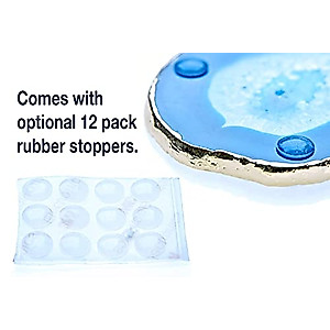 Brazilian Agate Coasters | Natural Agate Gemstone | Housewarming Gift | Geode Coaster | Perfect Home Gift | Crystal Coasters | Wedding Gifts | Drink Coasters | Coaster Set by Animal Purity (White)