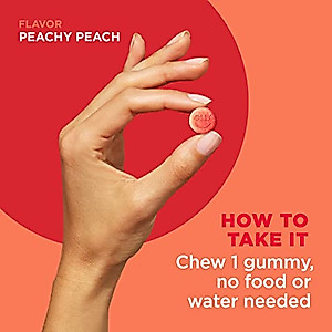 OLLY Probiotic + Prebiotic Gummy, Digestive Support and Gut Health, 500 Million CFUs, Fiber, Adult Chewable Supplement for Men and Women, Peach, 30 Day Supply - 30 Count